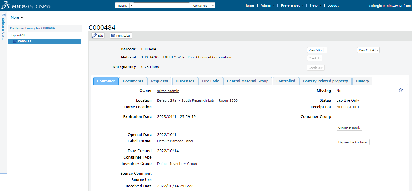 化学物質在庫管理システム / BIOVIA CISPro | 株式会社ウェーブフロント | Wave Front Co.,Ltd.s